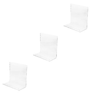 ULTECHNOVO 3pcs Transparent Tablet Holder Book Display Stand Music Folder Shelves for Books File Folder Organizer Office Bookends Desktop Bookend Material Student Acrylic Shelf Book Stoppers