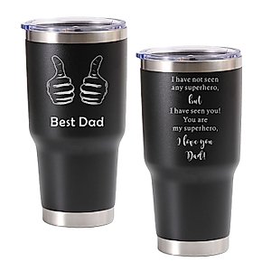 Fathers Day Dad Gifts from Daughter Son, Dad Birthday Gifts, Birthday Gifts for Men Dad Papa Stepdad,30 oz Tumbler Mug Black