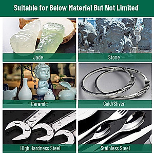 Stone Carving Set Diamond Burr Bits, 20PCS Polishing Kits Rotary Tools Accessories with 1/8’ Shank For Carving, Engraving, Grinding, Polishing Stone, Rocks, Jewelry, Glass, Ceramics