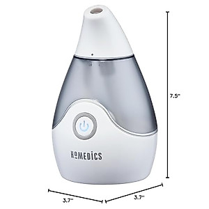 Homedics TotalComfort Ultrasonic Personal Humidifier – Small Portable Air Humidifiers for Bedroom, Plants, Office, Travel – Ultra Quiet 22oz Cool Mist Humidifiers, White