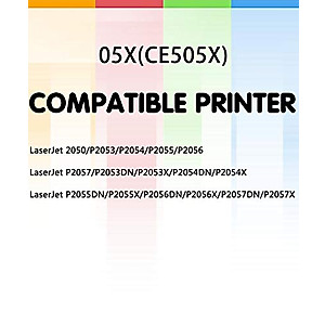 (2 Pack) GTS Compatible for Toner Cartridge HP 05X 505X CE505X (Black) for Laserjet P2055dn P2055 P2055D P2055X Pro 400 Pro 400 M401n M401dne M401dw MFP M425dn Printer