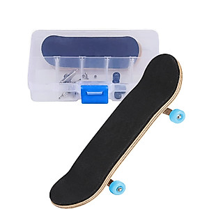 Weohoviy Finger Skateboard, Maple Wooden Fingerboard with Box Reduce Pressure and Ideal for Finger Skater, Kids (Light Blue)