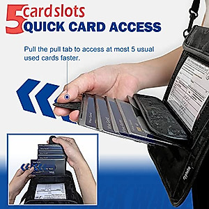Travel Wallet, RFID Blocking Passport Wallets for Women Waterproof Slim Neck Wallet Carteras De Mujer Anti-Theft Cell Phone Neck Purse for Men and Women Travel Accessories Gifts - Black