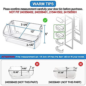 Upgraded 240324502 Refrigerator Door Bin Shelf Replacement For Frigidaire Kenmore Electrolux Refrigerator Door bin Parts PS429767, AP2549806, LFSS2312TE0, LFSS2312TF0, with Fridge Soda Can Organizer