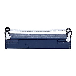 Deco 79 Wood 3 Shelves Wall Shelf with Knotted Rope, Set of 3 32", 25", 17"W, Blue