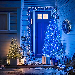 JMEXSUSS 66ft 200 LED Blue Christmas Lights Indoor Outdoor, Connectable Blue String Lights Clear Wire Plug in, 8 Modes Blue Fary Lights for Halloween Tree Party Bedroom Wall Christmas Decoration