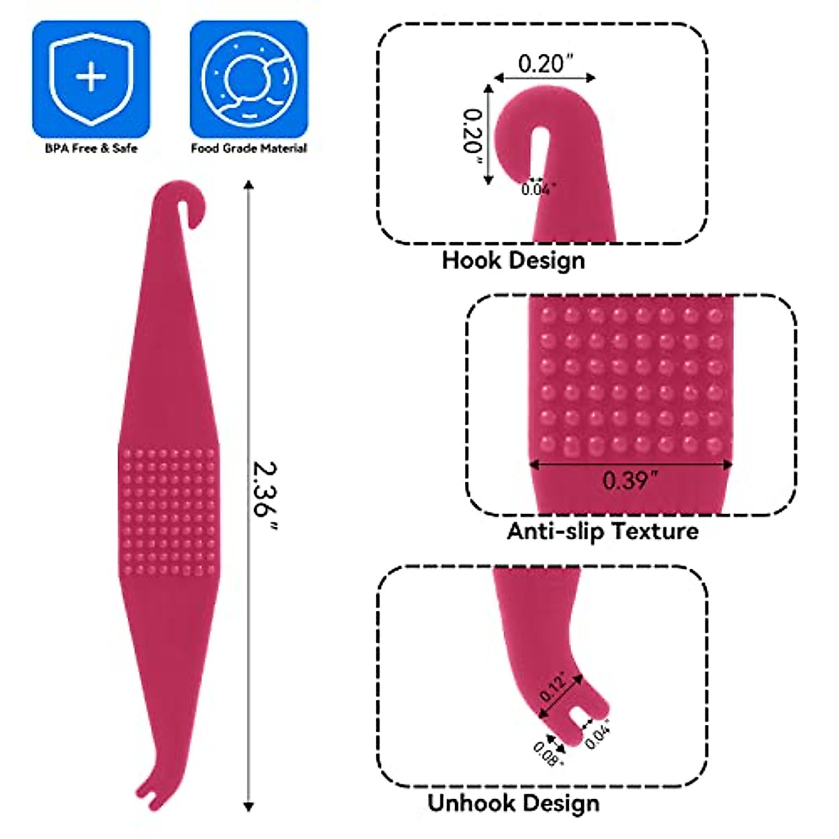 Annhua 20 PCS Dental Elastic Rubber Bands Placers, Braces Rubber Band Tool Disposable Plastic Elastic Placers for Braces Bands - Multi-color