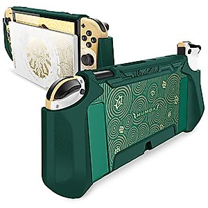 Mumba Dockable Case for Nintendo Switch OLED 2021, [Blade Series] TPU Grip Protective Cover Accessories Compatible with Nintendo Switch OLED 7 Inch and Joy-Con Controller (Viridian)