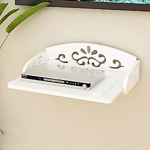 AVEEWA Wireless Router Storage Shelf Wireless Router Storage Box Desktop Set- Top Box Rack WiFi Box/White/25 * 20 * 8Cm