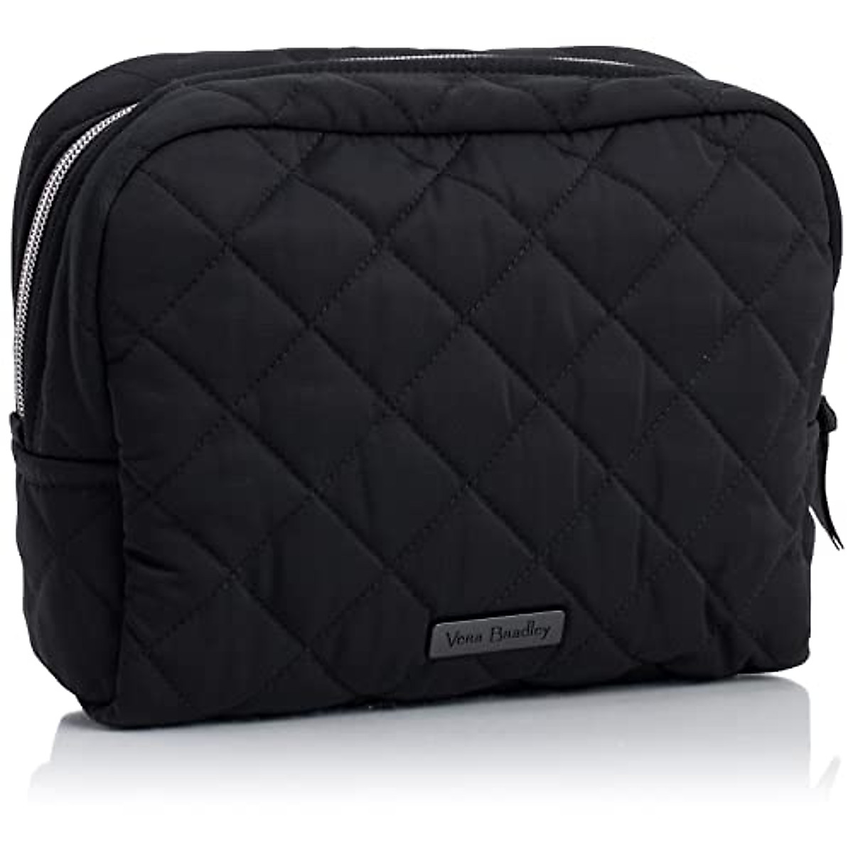 Vera Bradley Women's Performance Twill Large Cosmetic Makeup Organizer Bag, True Black, One Size