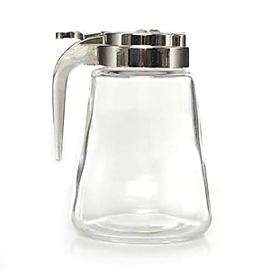 Glass Bottle Syrup Pitcher Honey Maple Syrup Dispenser Retracting Spout 12 oz