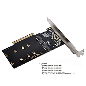 Cablecc Dual 2X NVME M.2 AHCI to PCIE Express 3.0 Gen3 X8 X16 Raid Card VROC Raid0 Hyper Adapter cablecc