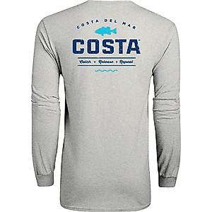 Costa Del Mar Topwater Long Sleeve Shirt, Gray Heather, Small
