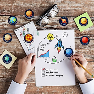 Zonon 500 Pieces Solar System Stickers Realistic Earth Planet Roll Stickers Outer Space Stickers 9 Space Designs Motivational Stickers for Solar System Party Educational Decorations Supplies