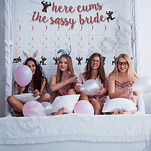 Bachelorette Party Decorations Banner & Swirl - Rose Gold Bachelorette Banners Bridal Shower Supplies