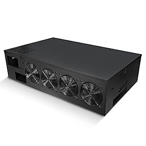 DAYLEAD Mining Rig Case 8 GPU Mining Case with Mining Motherboard Support 8 Cooling Fans(4 Preinstalled) for BTC/ETH/ZEC GPU Mining Rig (Without GPU, PSU)