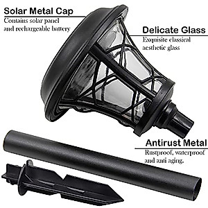 MAGGIFT 6 Pack 25 Lumen Solar Powered Pathway Lights, Super Bright SMD LED Outdoor Lights, Stainless Steel & Glass Waterproof Light for Landscape, Lawn, Patio, Yard, Garden, Deck Driveway, Warm White