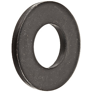 Small Parts Steel Flat Washer, Black Oxide Finish, ASME B18.22.1, 1/2" Screw Size, 17/32" ID, 1-1/16" OD, 0.095" Thick (Pack of 50)