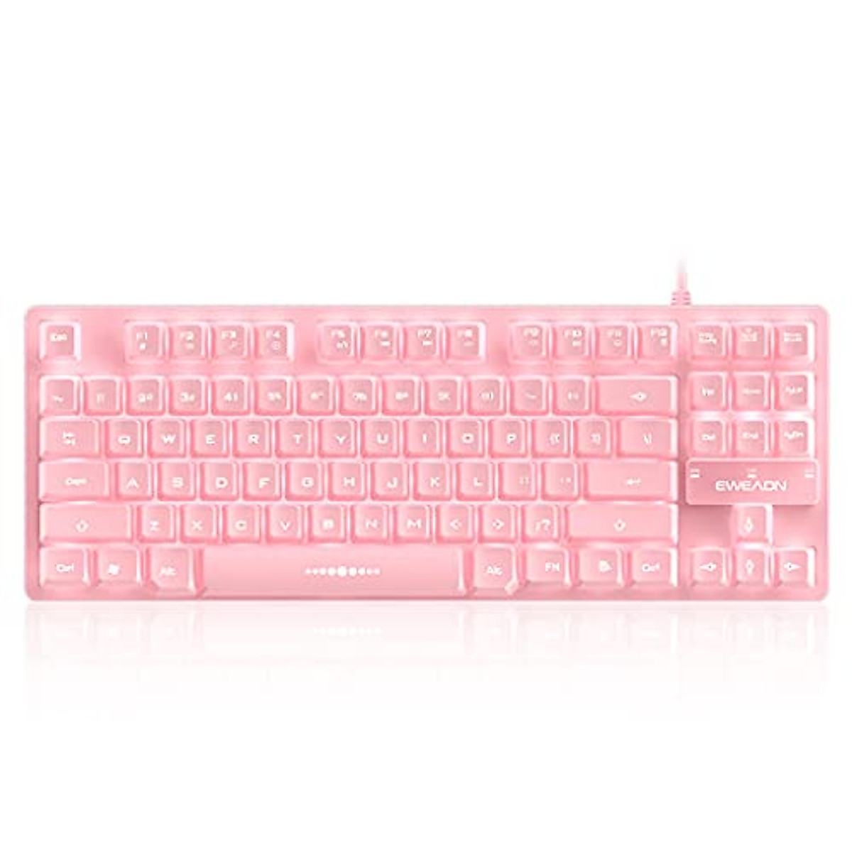 unband 87Key USB Wired Gaming Mechanical Keyboard with White Backlit Pretty Girl Pink Quiet for Desktop Laptop (Mouse Optional) Mechanical Gaming Keyboard RGB led Rainbow Backlit (Color : B)