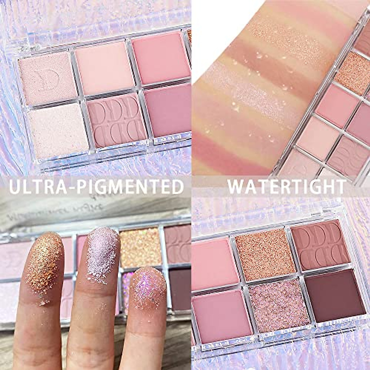 AMY'S DIARY 10 Colors Pink Eye Shadow Eyeshadow Palette, High Pigmented, Blendable Long Lasting Waterproof Nude Pink Neutral Eye Palette Makeup (14#)