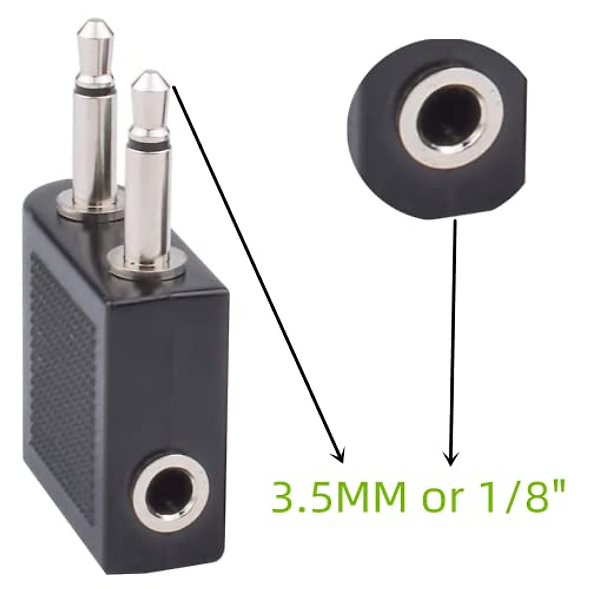 WH-1000XM4 Airplane Headphone Adapter 3.5mm Golden Plated Airline Earphone Adapter for in-Flight Entertainment System Compatible with Sony WH1000XM4 WH-1000XM3 WH-1000XM2 MDR-1000X EX750NA Headphones