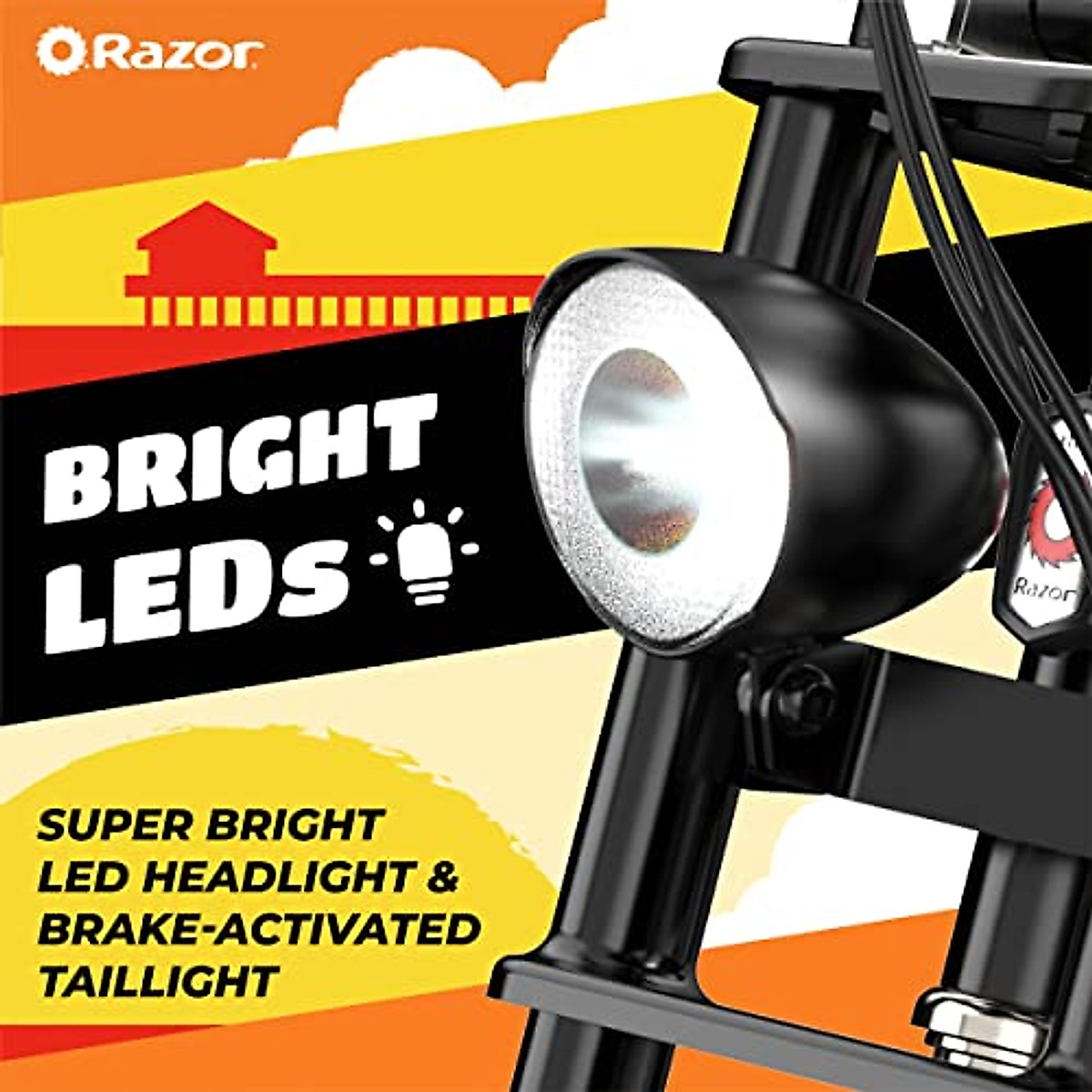 Razor Rambler 16 – 36V Electric Minibike with Retro Style, Up to 15.5 MPH, Up to 11.5 Miles Range, Wide, Rugged 16" Air-Filled Tires, Powerful 350 Watt Hub-Driven Motor