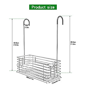 QIHS Shower Caddy Hanging Hanging Bathroom Door Organizer Shampoo Holder Shower Armpit Swivel Arm With 2 Storage Hooks, 304 Stainless Steel Rust Resistant