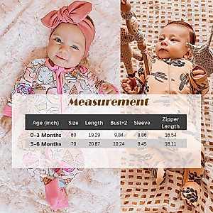 CIYCUIT Baby Girls Cactus Footies Newborn Zip Up Onesie Romper (B Cactus, 0-3 Months)