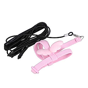 POPETPOP Bird Harness - Pet Bird Harness and Leash Rope Training Durable Wing for Parrot Bird Pet Supplies - Pink