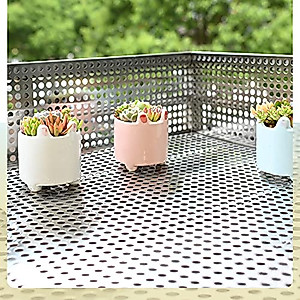 4 PCS Stainless Steel Perforated Plate Round mesh Breathable mesh Shield Gasket, Balcony Protection Net Dryer Vent Metal Screen Grilles, Garden Fence Mesh Sheet Plate Balustrade Infill Panels