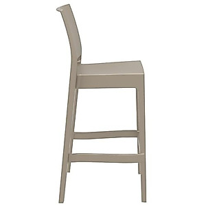 Home Square Resin 29.5" Barstool in Taupe - Set of 2