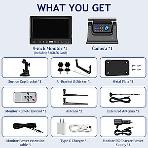 Backup Camera System for Trucks and RVs - 7-Inch Display with IP68 Waterproof Rear View Camera, IR Night Vision, and Easy Installation for Vehicles, Trailers, Campers, and Vans