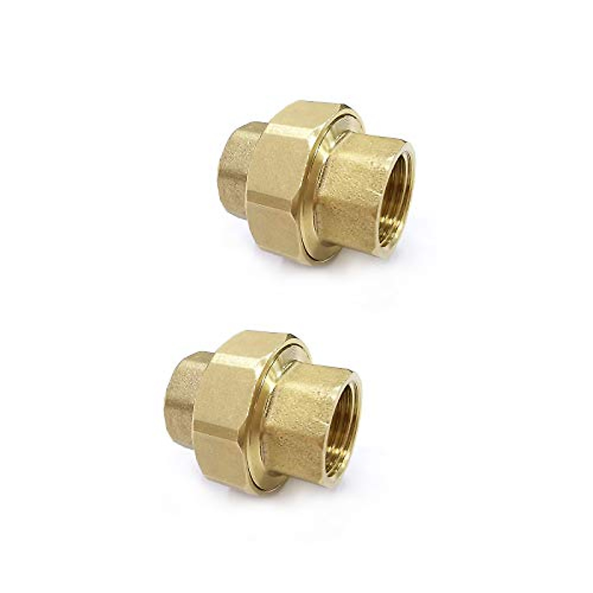 Brass Pipe Fitting Coupling 1/2" x 1/2" Female Pipe Fittings Union 1/2 Inch NPT Female x NPT1/2 Female Fitting Threads Adapter Brass 2 PCS