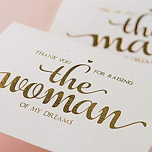 MAGJUCHE Thank You for Raising The Man, The Women of My Dreams, Gold Foil Wedding Day Cards Set to Your in Laws, from Bride and Groom