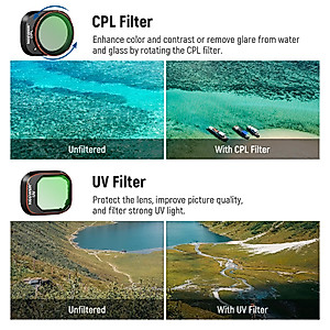 NEEWER ND/PL Filter Set Compatible with DJI Mini 4 Pro, 6 Pack UV CPL ND8/PL ND16/PL ND32/PL ND64/PL Polarizer Neutral Density Drone Lens Accessories, Multi Coated HD Optical Glass/Aluminum Frame