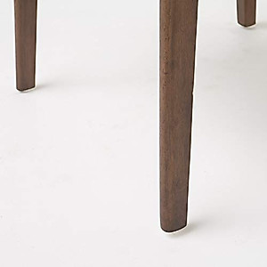 Christopher Knight Home Anise Leather / Walnut Dining Chairs, 2-Pcs Set, Dark Brown / Walnut Finish