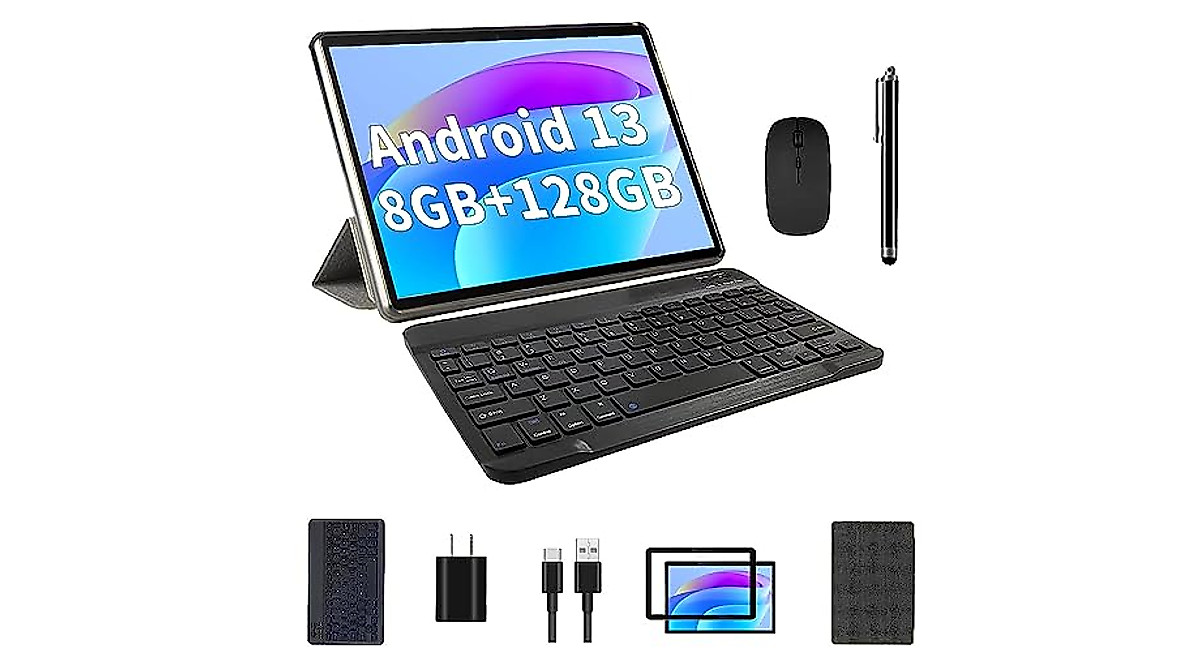 COLORROOM 2024 New 2 in 1 Tablet PC, 10inch Android 13 Tablet with ...