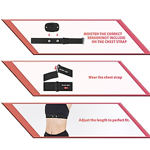 FITCENT Heart Rate Monitor Chest Replacement Strap Compatible with Polar H10 H9 H7, Adjustable Soft HR Belt Work for Polar Heart Rate Sensor (Black)
