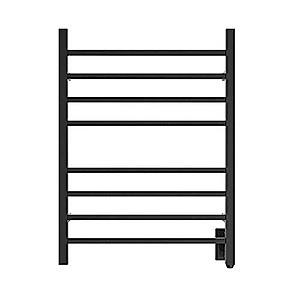 HEATGENE Towel Warmer, Heated Towel Warmer Rack, Wall-Mounted Hardwired/Plug-in Electric Towel Warmers for Bathroom, Hot Towel Rails - Matte Black