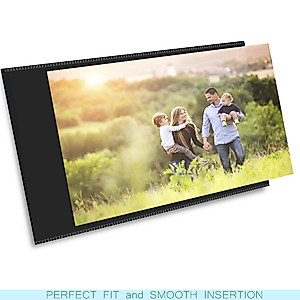 Mositear 10 Pack 4"x6" Premium Super Slim Magnetic Picture Pockets Frames with Black Holds 4 x 6 inches Photo for Refrigerator | NEW VERSION | EASE of INSERTING