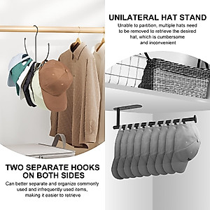 Smunijon hat Hanger hat Organizer for Closet hat Hangers for Closet Set of 2 hat Holder for Closet Baseball hat Storage Organizer Black