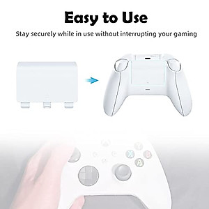Mcbazel Battery Cover for Xbox Series X/S, Universal Replacement Battery Back Shell Door Lid Repair Part for Xbox Series S/X Controller (6 Packs) - White (NOT for Xbox One/Elite 1&2 Controllers)