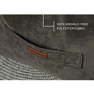 English Home Ottoman Pouffe, Comfortable Cube Foot Stool, Soft Velvet Bean Bag, Home Decor Footstool Extra Seating for Living Room, Bedroom, Casha, 17.7x17.7 inch (45x45 cm), Anthracite