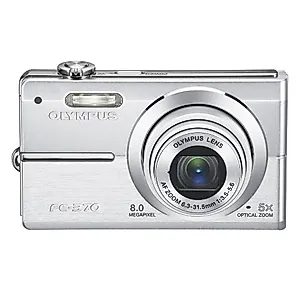 Olympus FE370 8MP Digital Camera with 5x Optical Dual Image Stabilized Zoom (Silver)