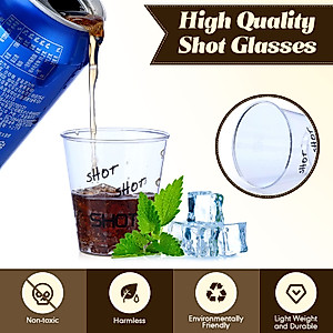 Nuogo 200 Pack Plastic Shot Glasses 2 oz Hard Plastic Disposable Cups Clear Sample Cups Cheer Cups Small Tasting Cups for Wine Whiskey Food Sample Condiments Sauce Party Supplies
