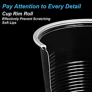 TashiBox 12 oz clear plastic cups - Disposable cold drink party cups (200)