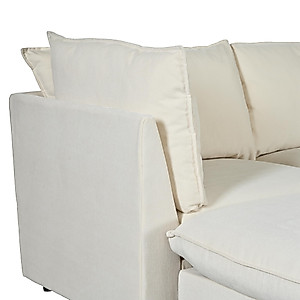 Aiuyesuo Modern Large U-Shape 6-Seat Sectional Sofa, Modular Sectional Sofa, 2 Large Chaise with Removable Ottomans, Thickened Cushion Back for Living Room,Home,Office (Beige-UUL2)