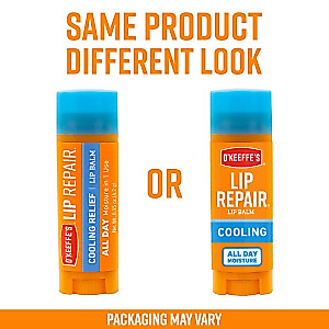 O'Keeffe's Lip Repair Lip Balm for Dry, Cracked Lips, Stick, (Pack of 4: 2 Cooling + 2 Unscented)