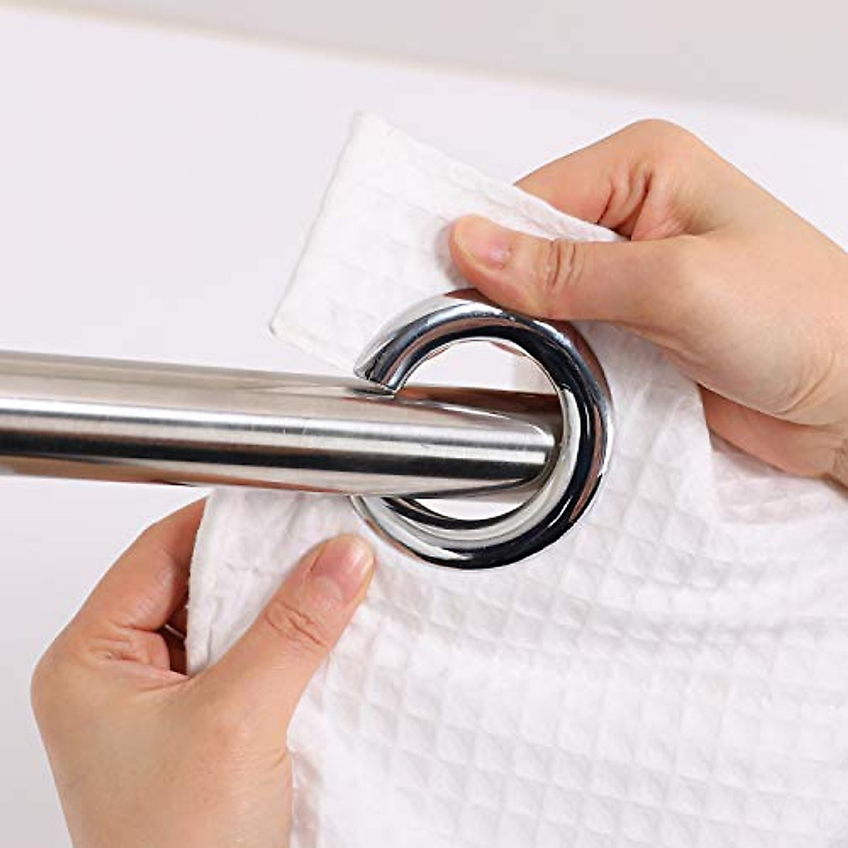 River Dream Hotel Grade No Hooks Needed Shower Curtain with Snap in Liner,Water Repellent, Machine Washable (White, 71"x86"(W/Liner))