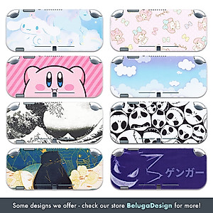 BelugaDesign Dog Corgi Switch Skin | Pastel Sticker Wrap Vinyl Decal | Cute Kawaii Bone Butt Animal Cartoon | Full Set Compatible with Nintendo Switch (Switch Lite, Pink)